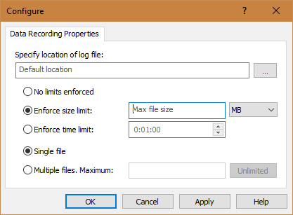 Data Recording Options/ Device Monitoring Studio Documentation